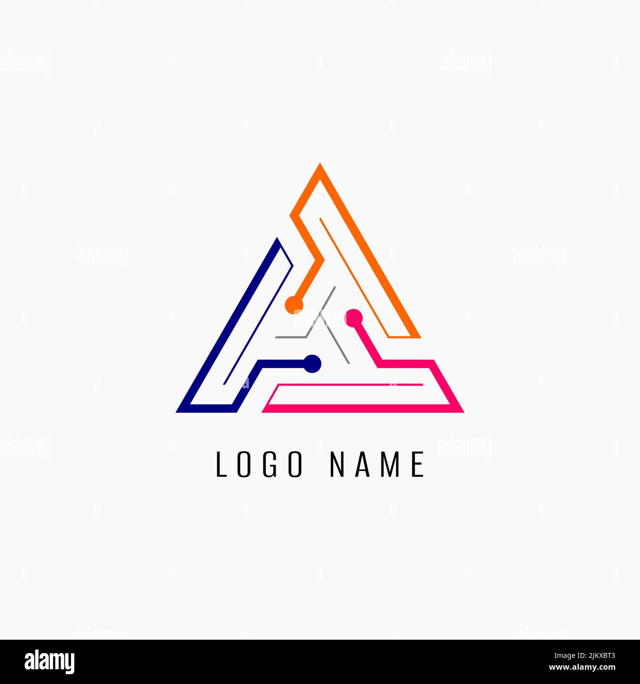 A triangle shaped logo with colorful lines Stock Vector Image & Art - Alamy