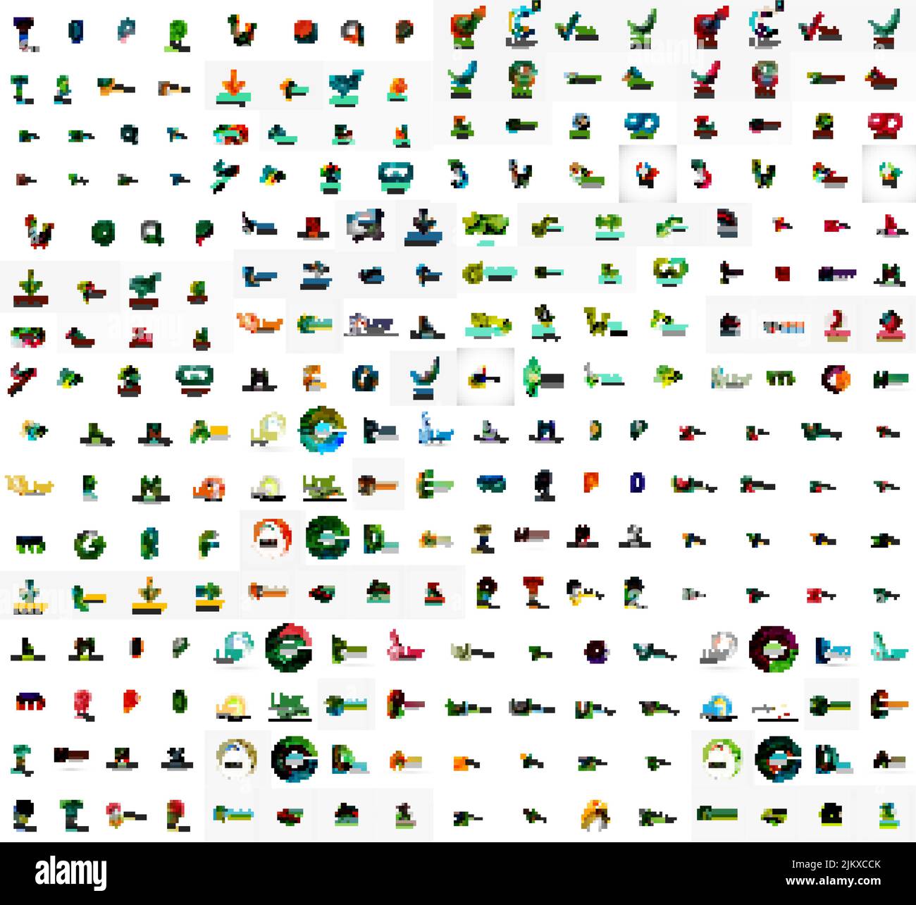 Mega set of geomeric lettering company logos. Corporate business ...