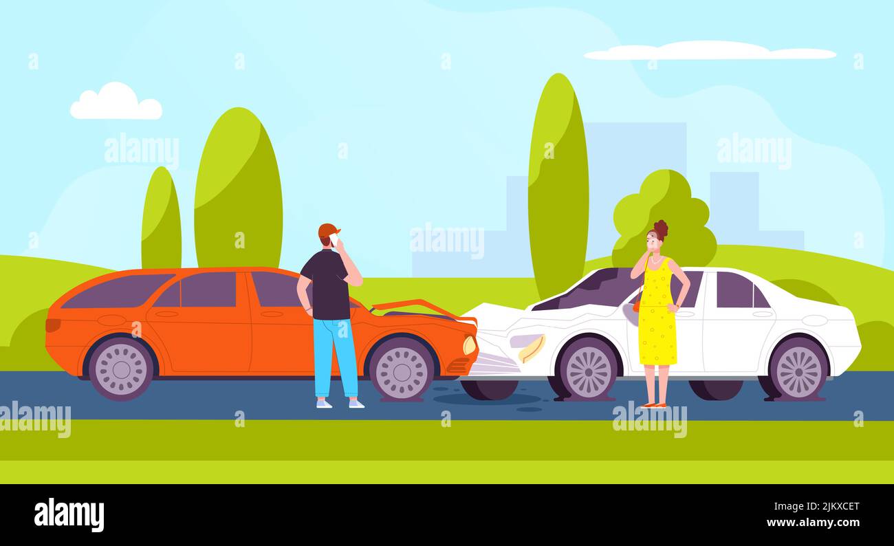 Two car crash cartoon hi-res stock photography and images - Alamy