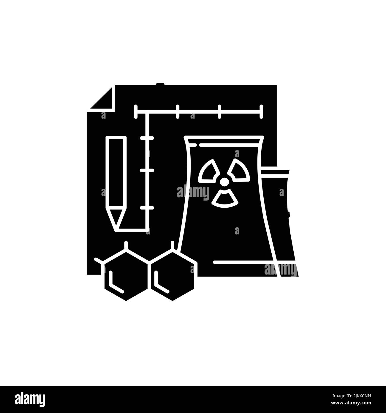 Nuclear engineering olor line icon. Pictogram for web page, mobile app ...