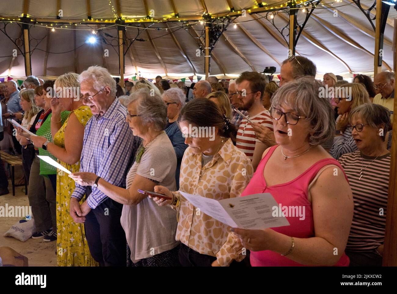 Choir singers, performers and visitors at the National Eisteddfod ...