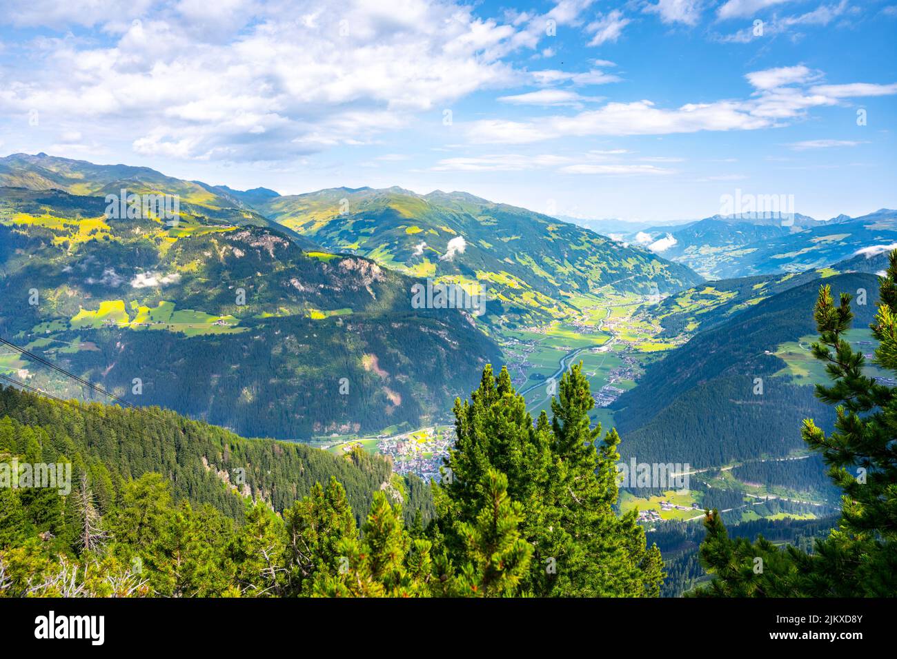 Zillertal valley view from Ahorn Stock Photo - Alamy