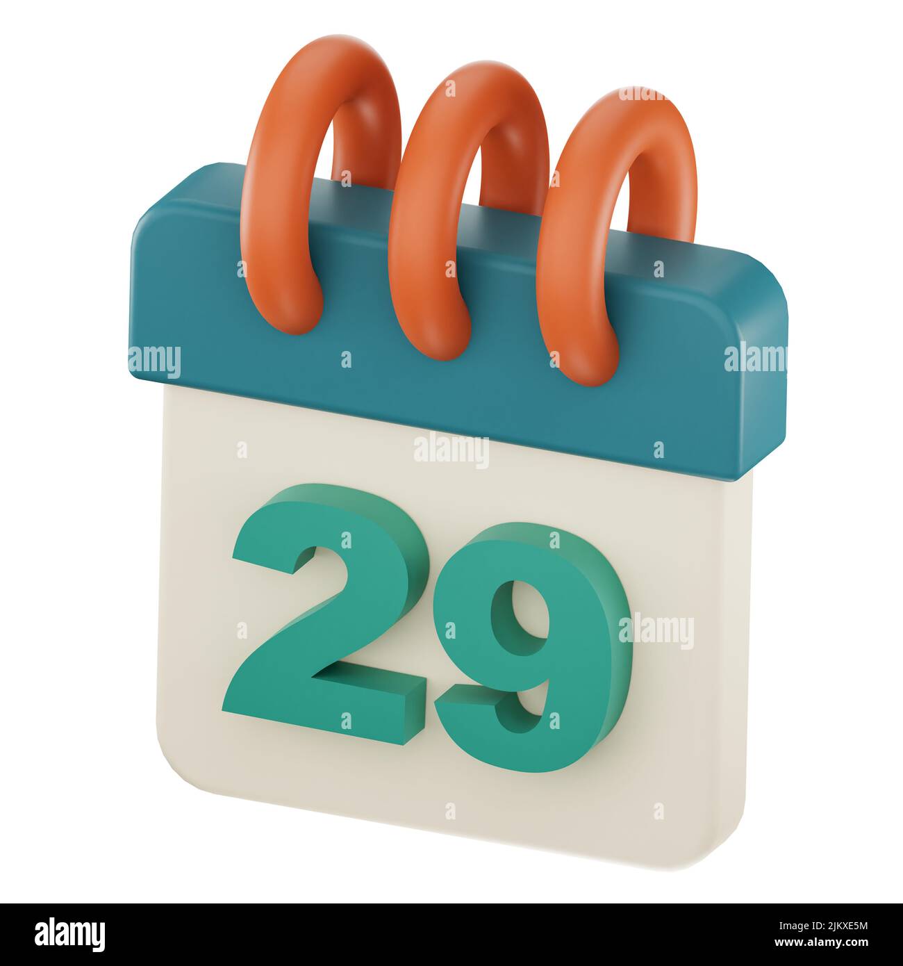 Daily calendar plan icon with number ''29'' isolated, 3D render, 3d ...