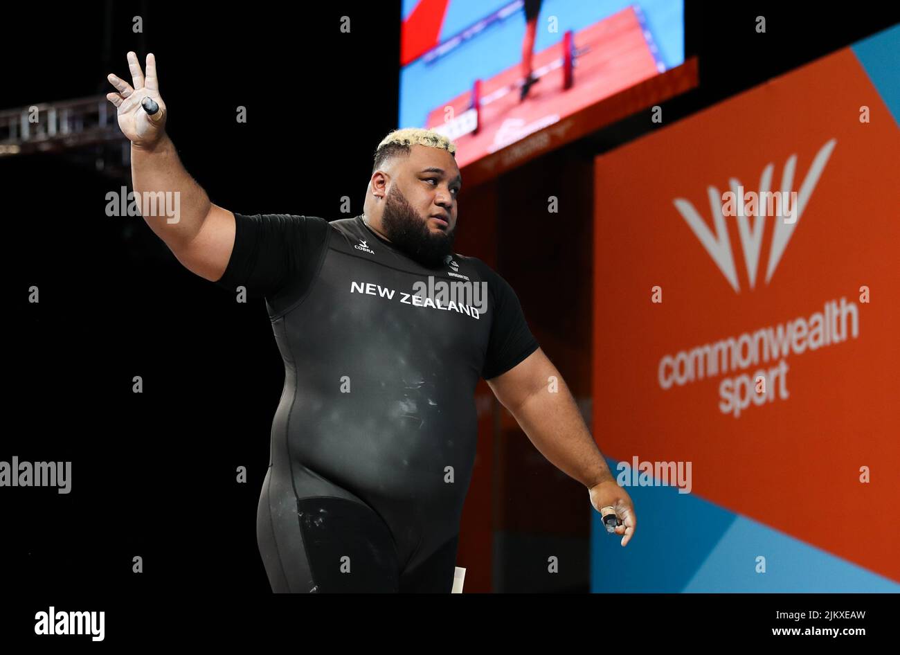 New Zealand’s David Andrew Liti during the Men’s 109kg+ Final at The ...