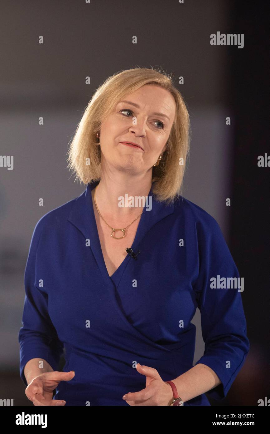 Cardiff, Wales, UK. 3rd Aug, 2022. Liz Truss during the Conservative ...