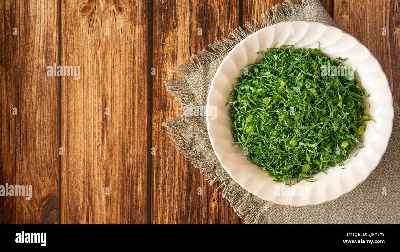 Cabbage julienne for soup called Caldo Verde Stock Photo - Alamy