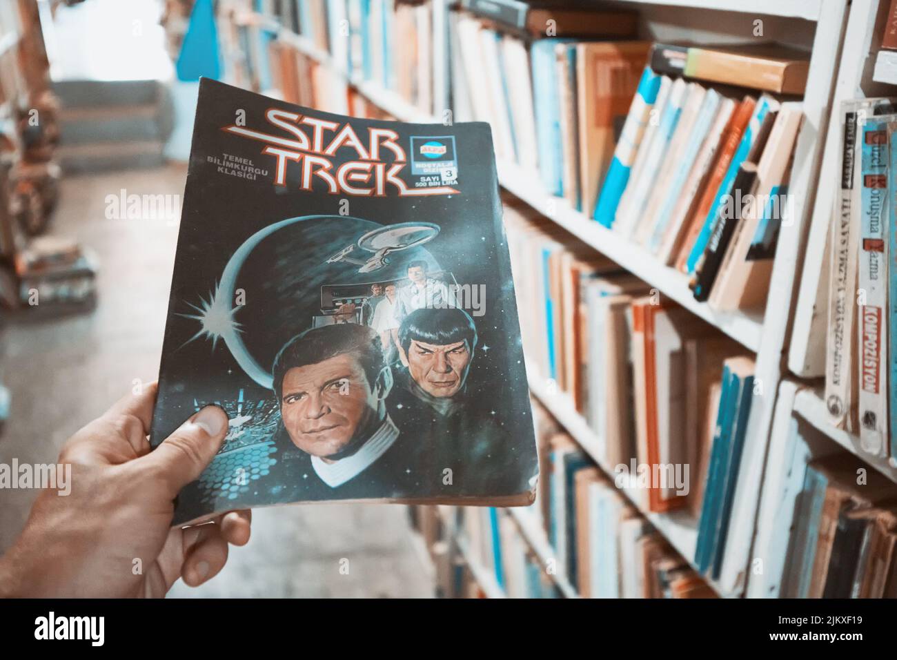 21 June 2022, Antalya, Turkey: Star trek comics book in sci-fi store ...