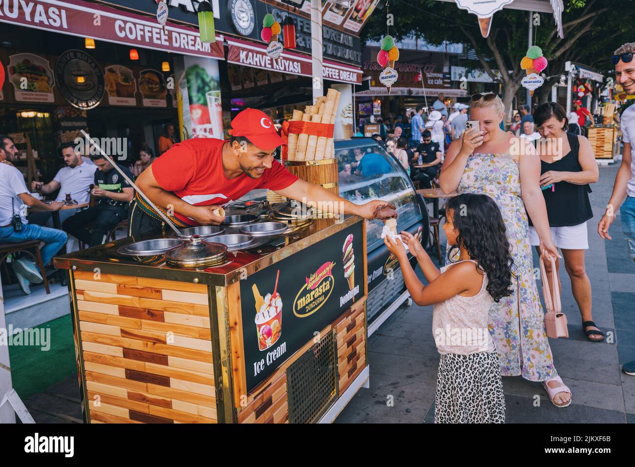Turkish ice cream stall hi-res stock photography and images - Alamy