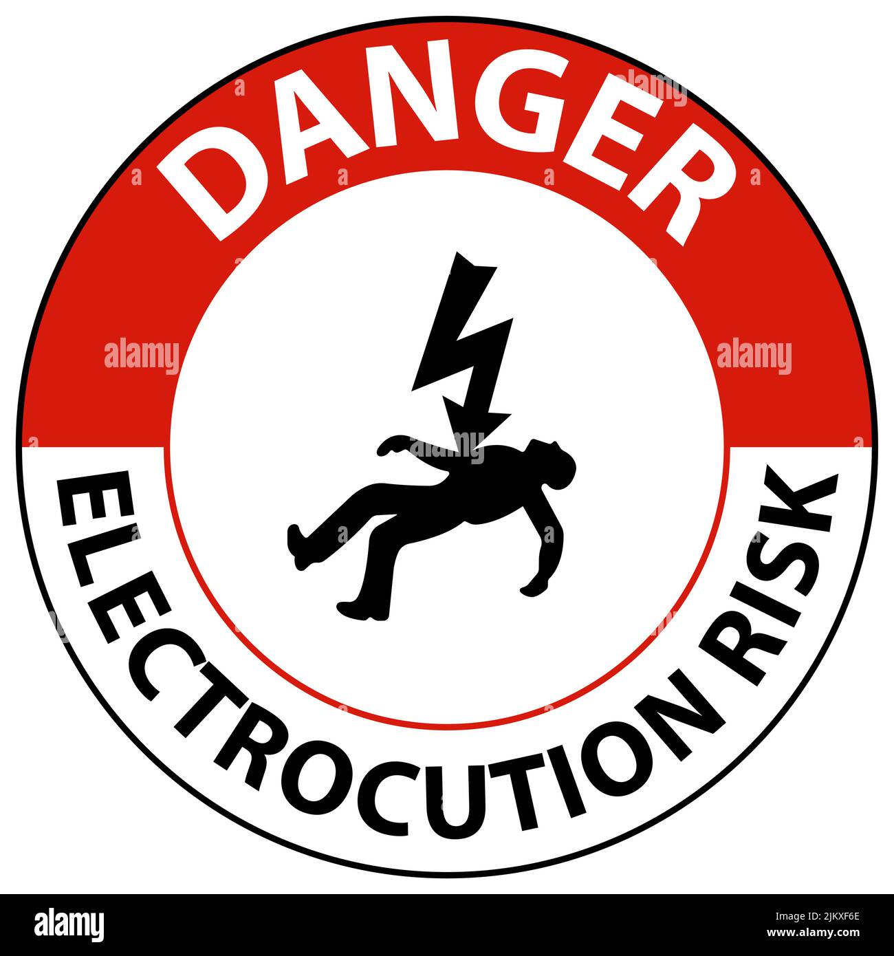 Danger Electrocution Risk Sign On White Background Stock Vector Image ...