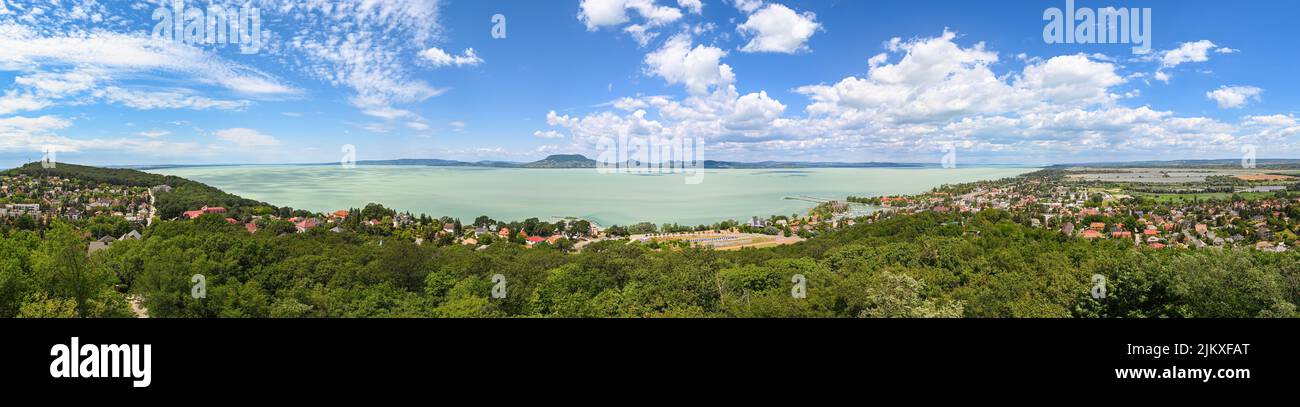 Wide panorama of Lake Balaton, Hungary on a summer day Stock Photo - Alamy