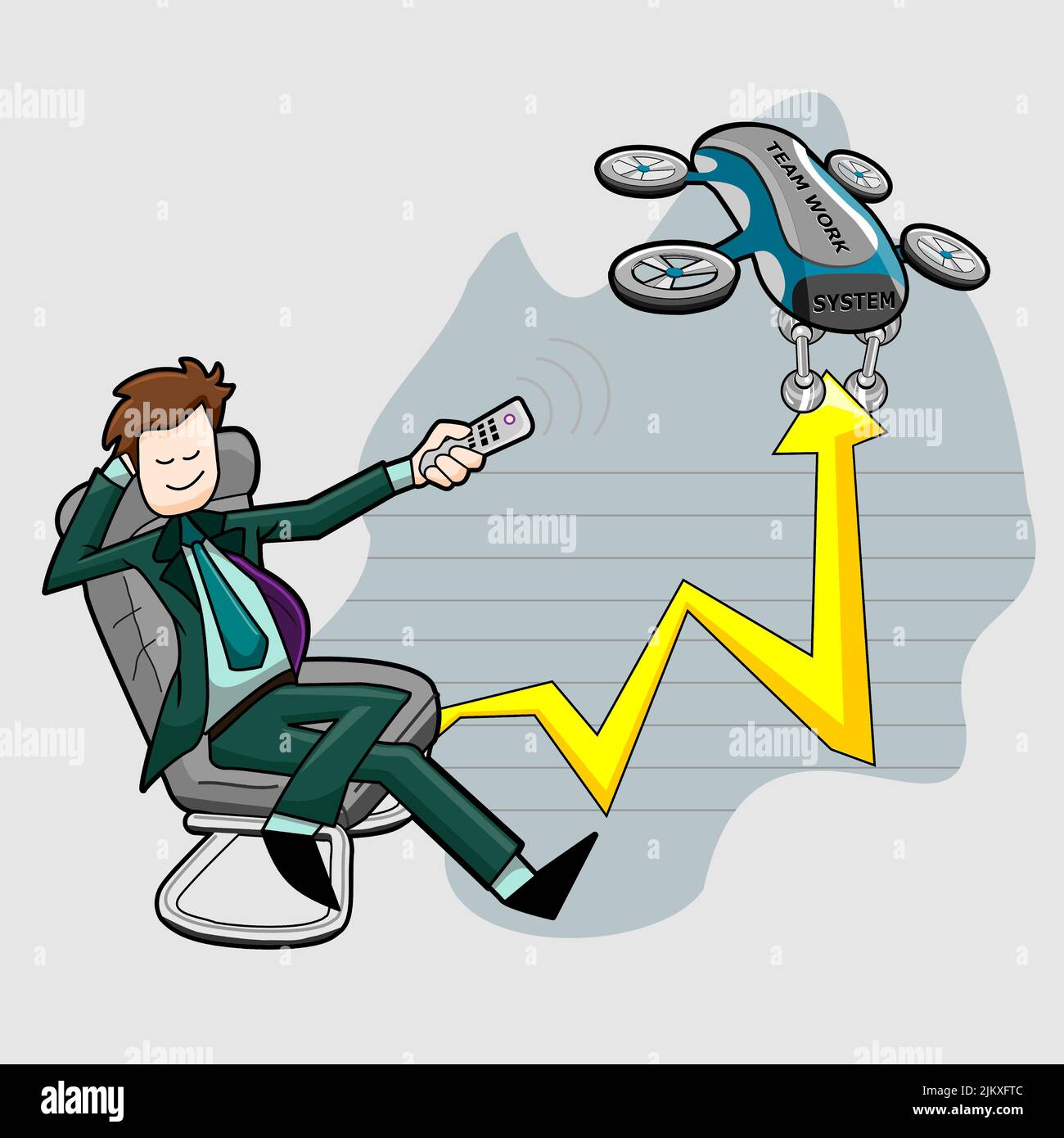 A businessman relaxing at work - the company gets a lot of profit ...