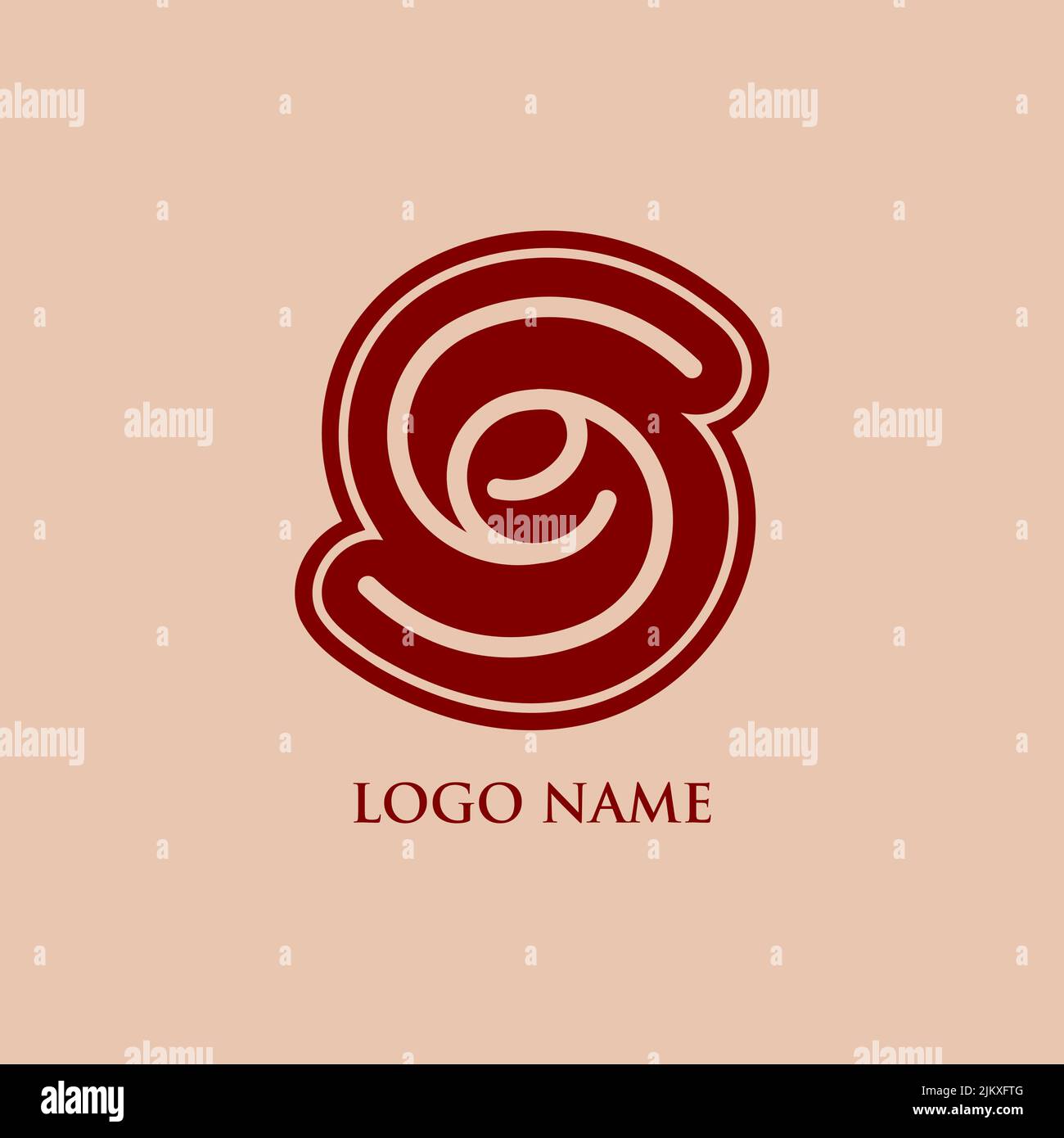A creative logo with curvy lines on a red s-shaped base Stock Vector ...