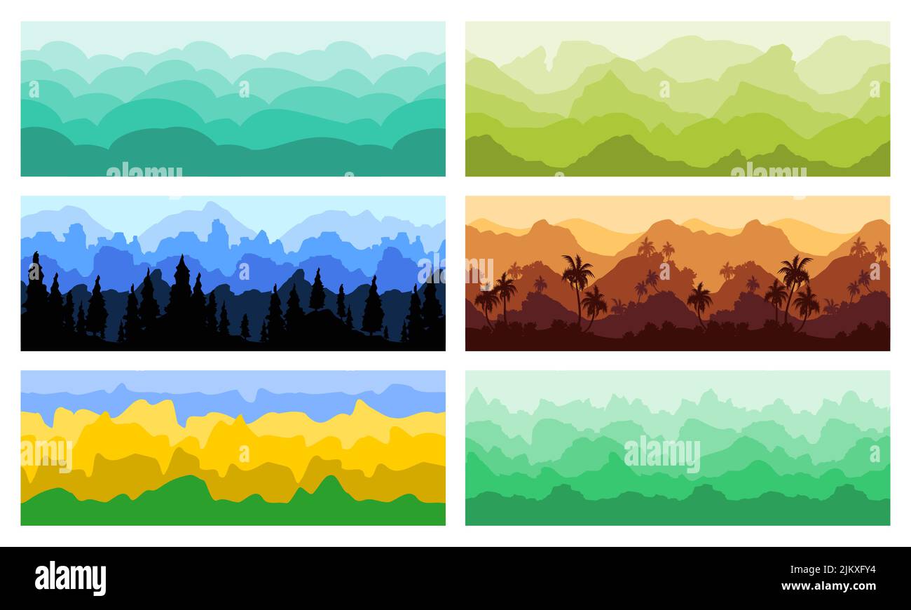 A set of natural panoramic landscapes Stock Vector Image & Art - Alamy