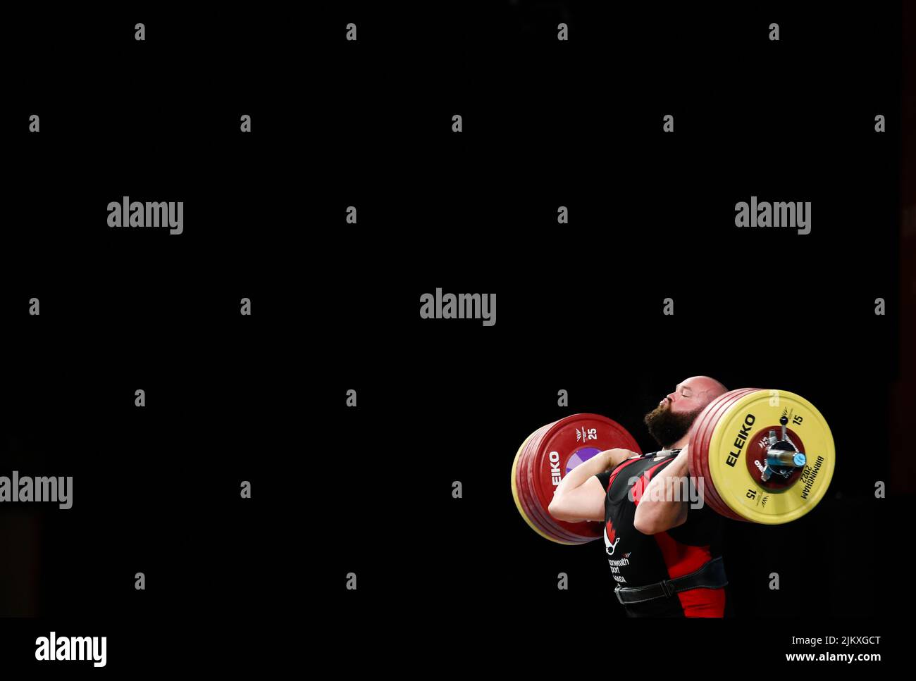 Canada’s Quinn Everett during the Men’s 109kg+ Final at The NEC on day ...