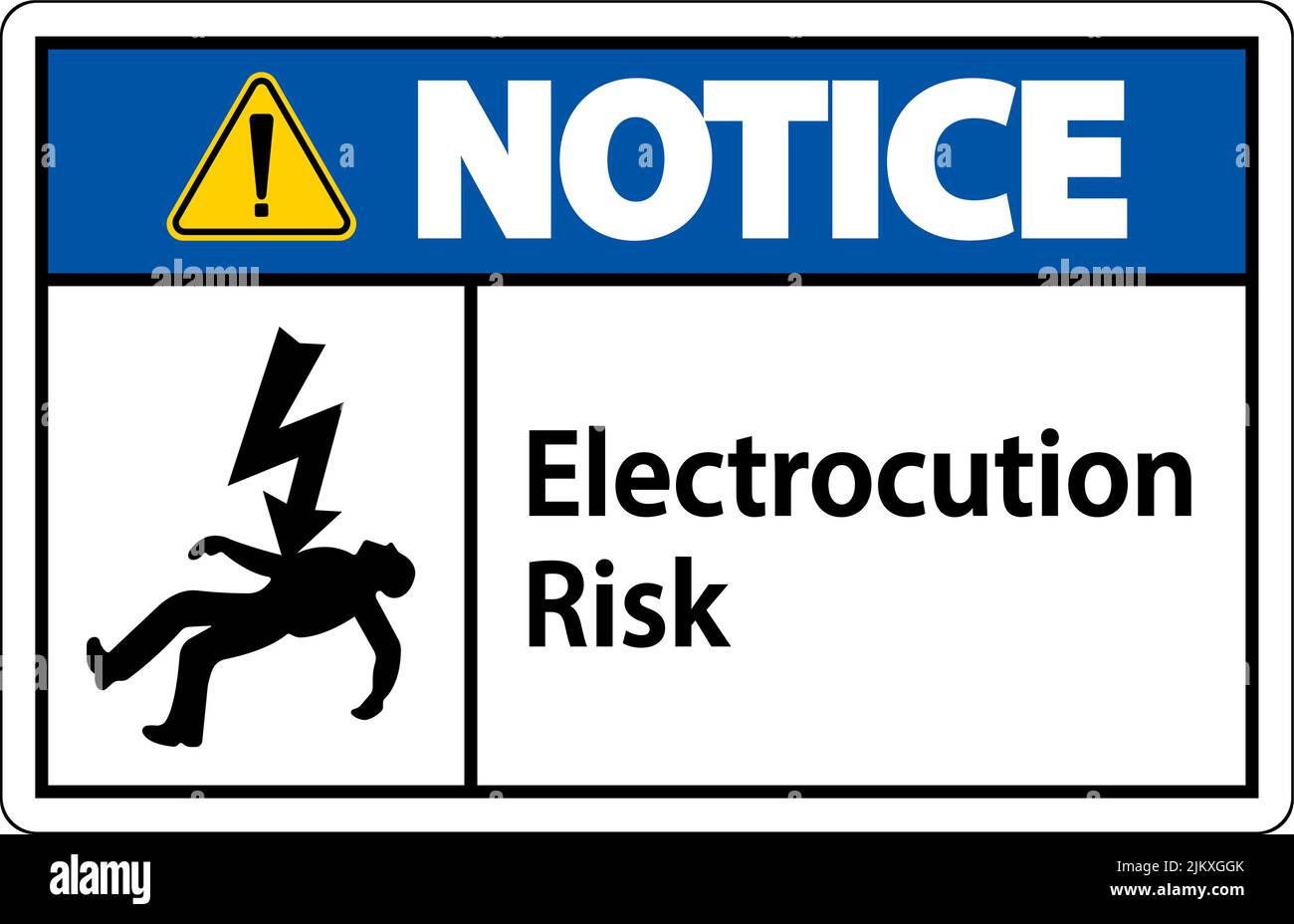 Notice Electrocution Risk Sign On White Background Stock Vector Image ...