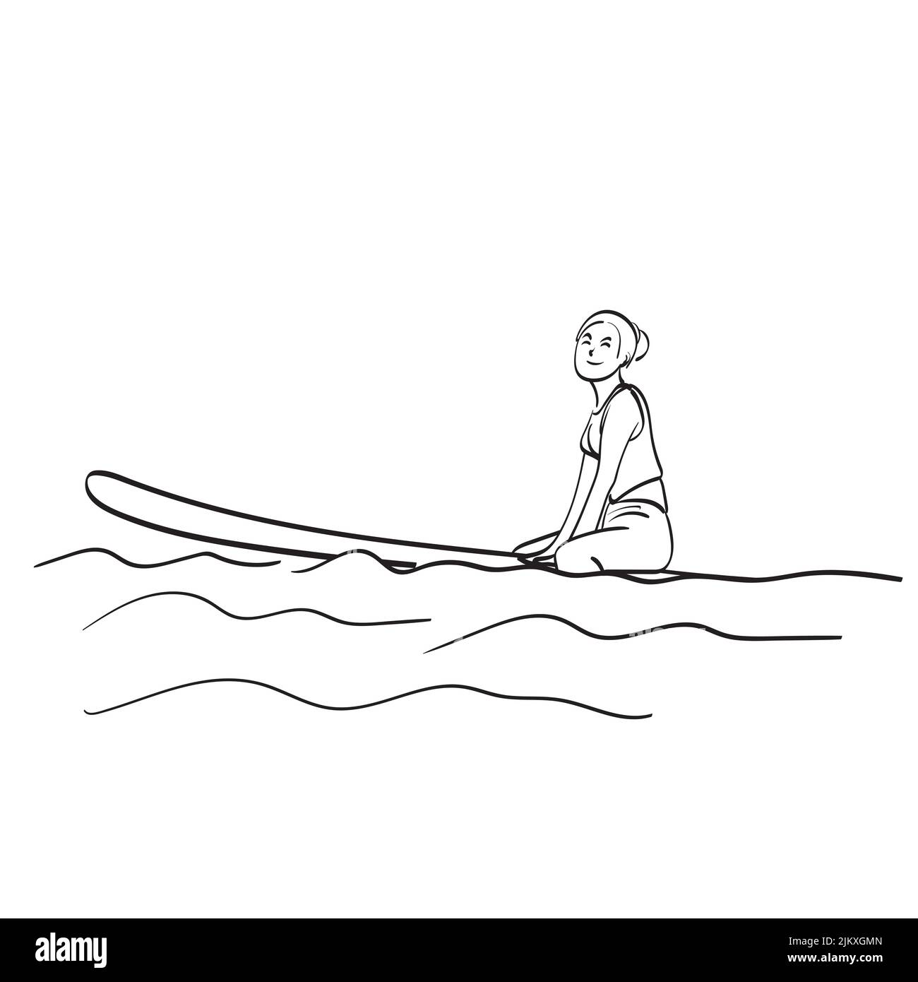 Female with paddleboard Stock Vector Images - Alamy