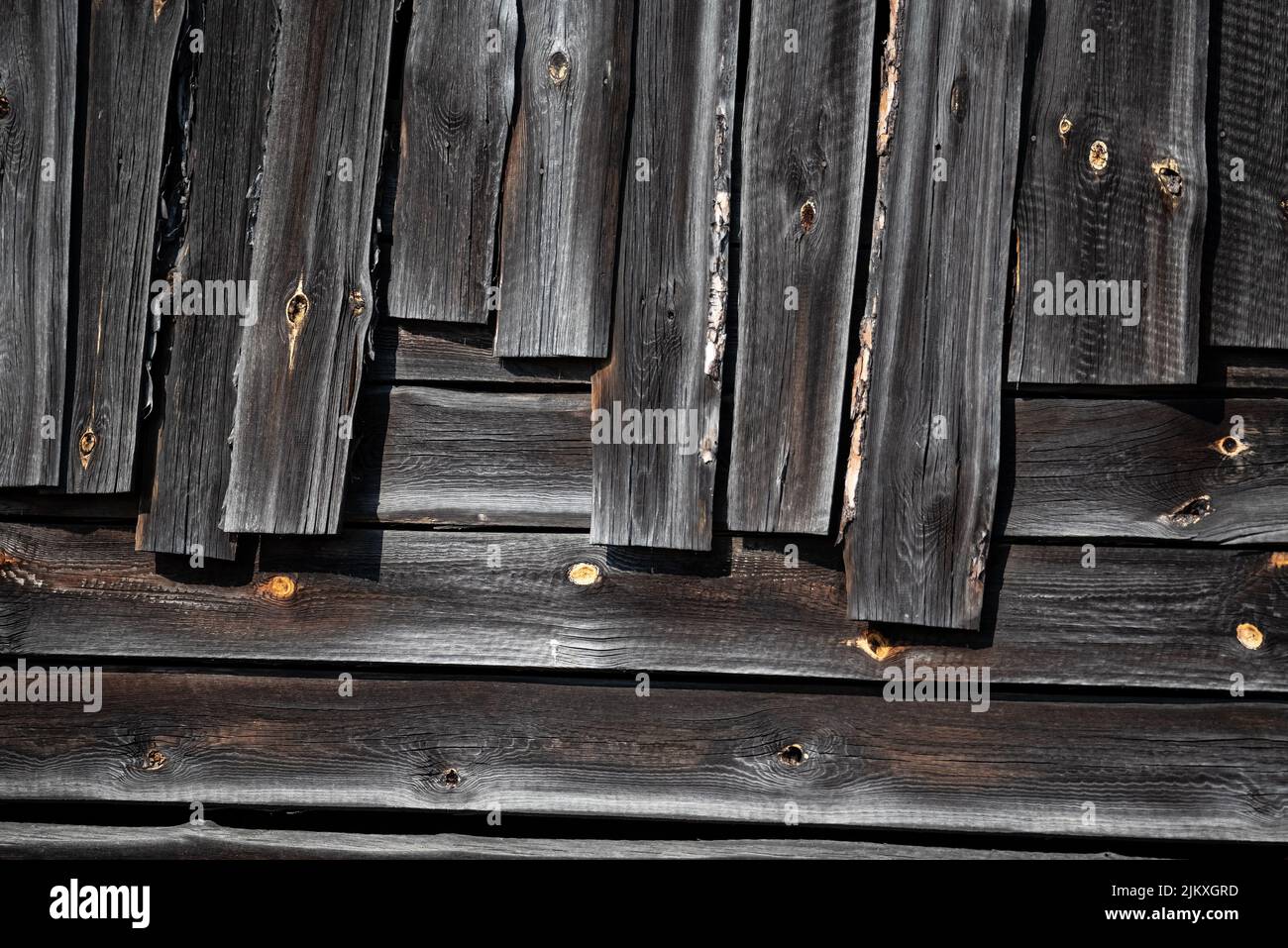 Old boards. Wooden background from old boards. Wood texture on dark ...