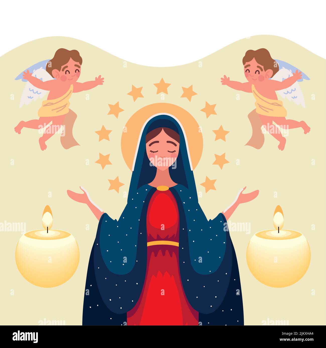Assumption of Mary with angels Stock Vector Image & Art - Alamy
