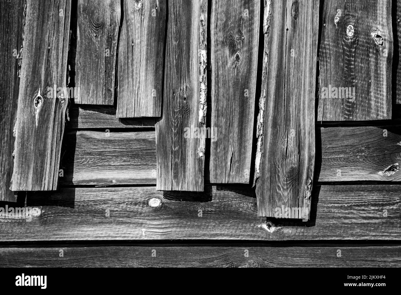 Old boards. Wooden background from old boards. Wood texture on dark ...