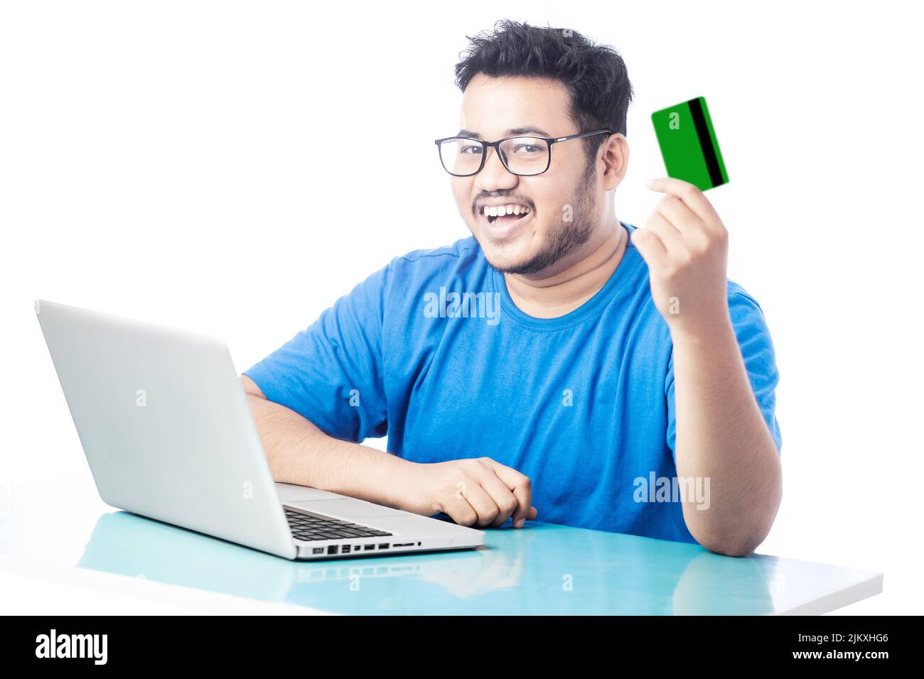 Man smiling computer card in hi-res stock photography and images - Alamy