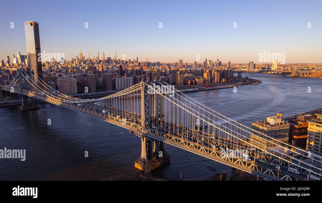 Aerial shot suspension bridge modern hi-res stock photography and ...