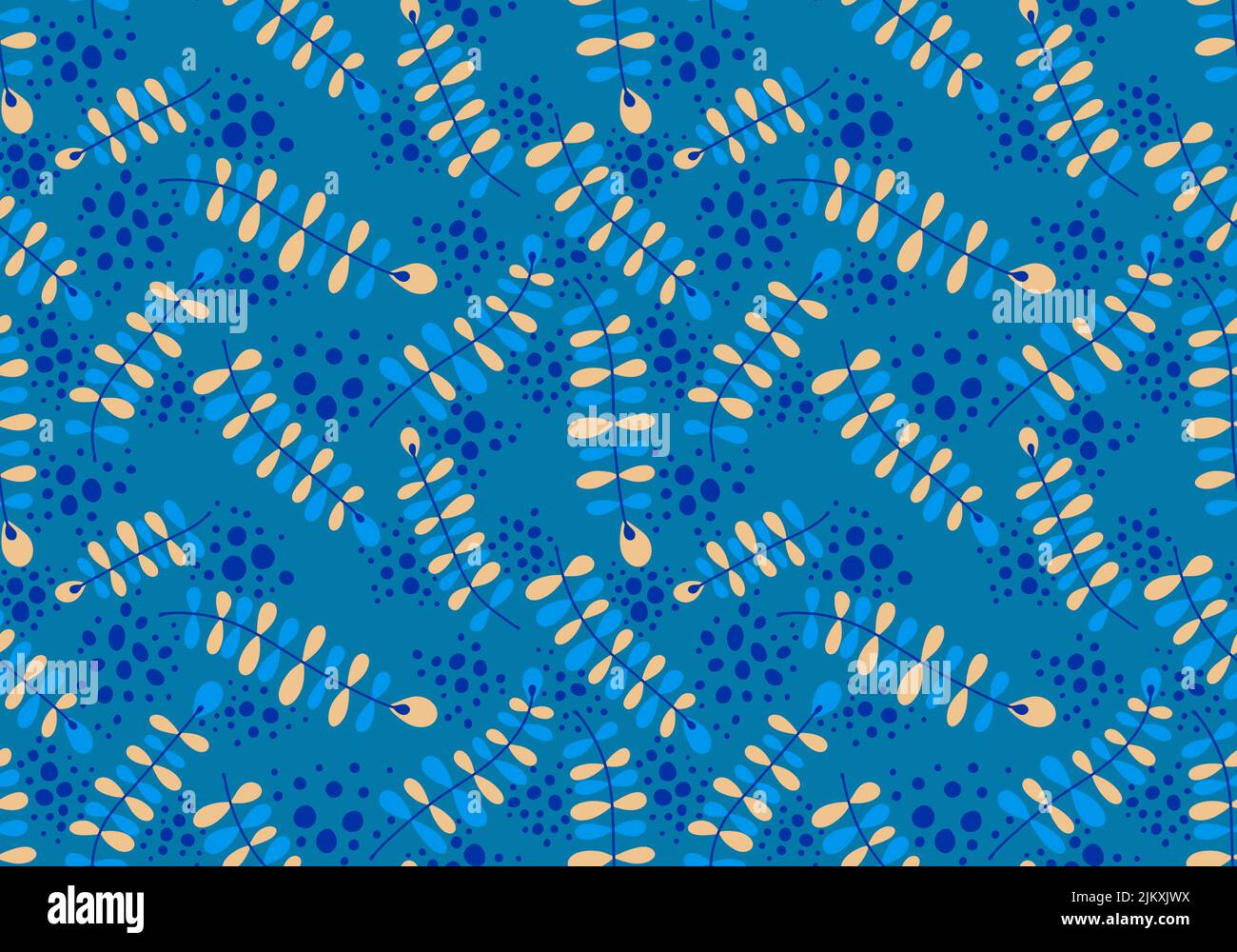 Abstract floral branches seamless cartoon doodle leaves pattern for ...