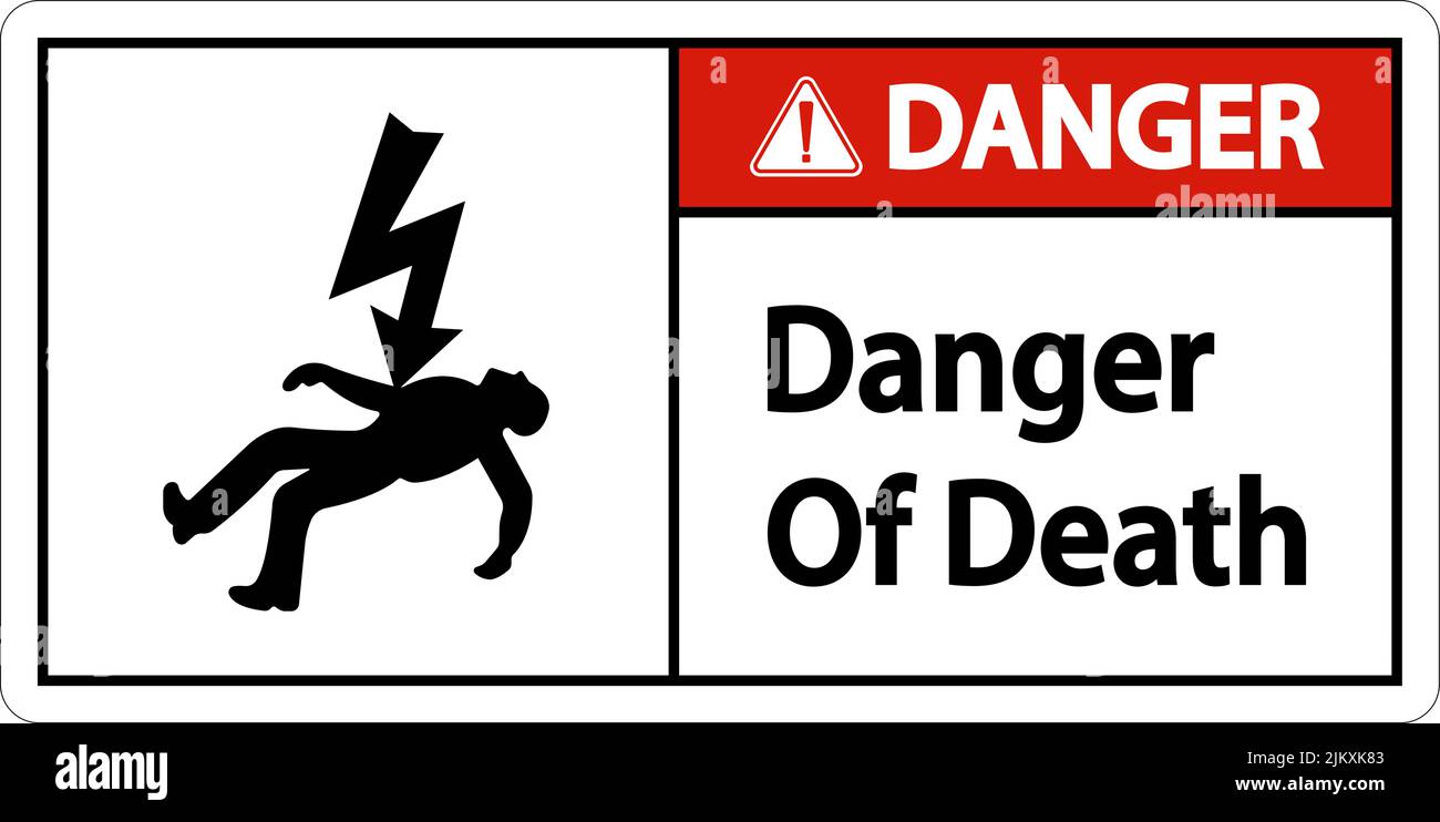 Danger Of Death Sign On White Background Stock Vector Image & Art - Alamy