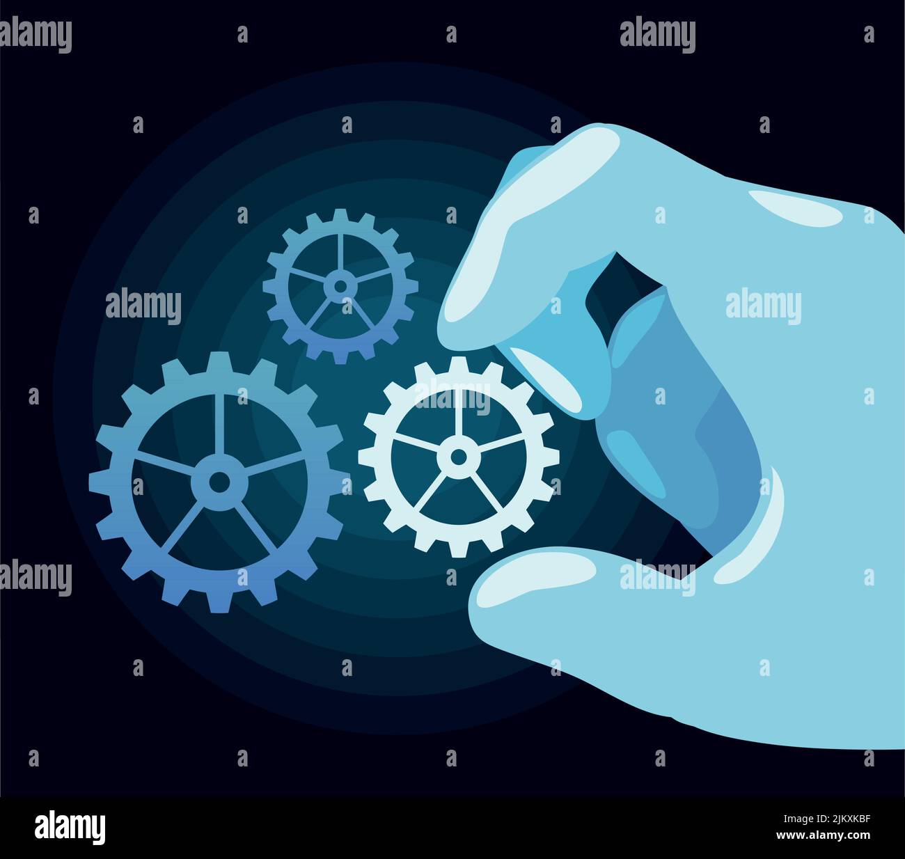 hand with mechanical gears Stock Vector Image & Art - Alamy
