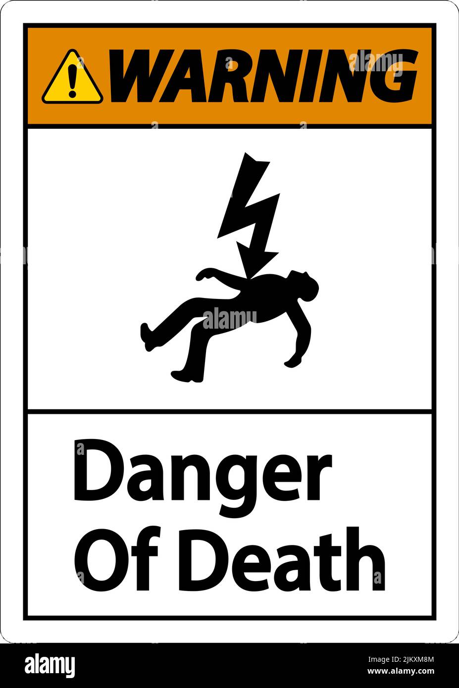 Warning Of Death Sign On White Background Stock Vector Image & Art - Alamy
