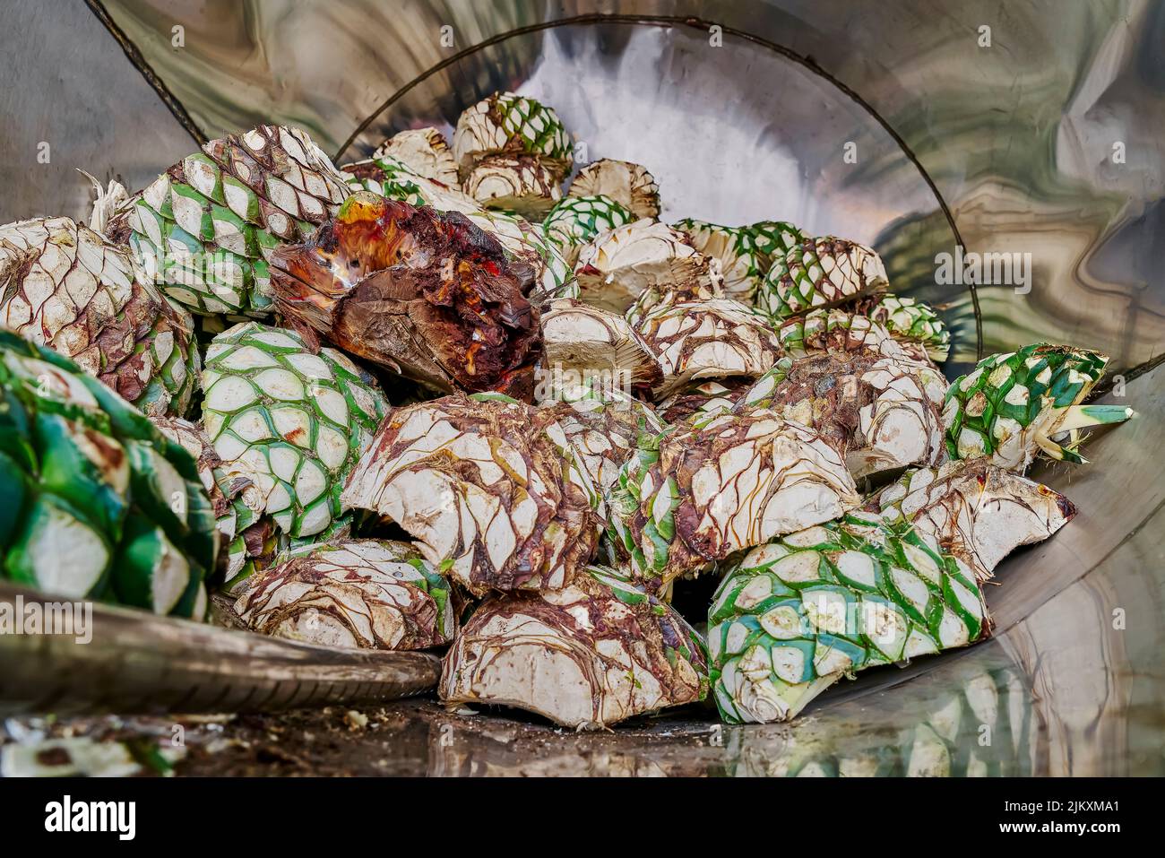 Oven full of agave ready to start steaming it Stock Photo - Alamy