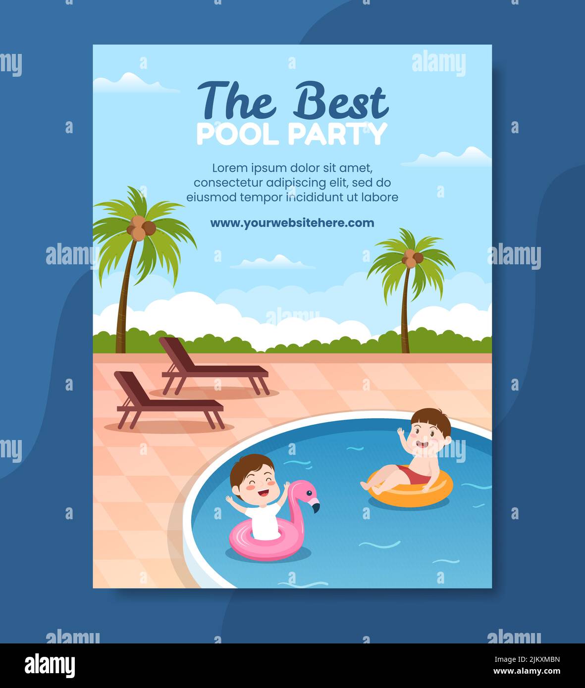 Pool party poster template design hi-res stock photography and images ...