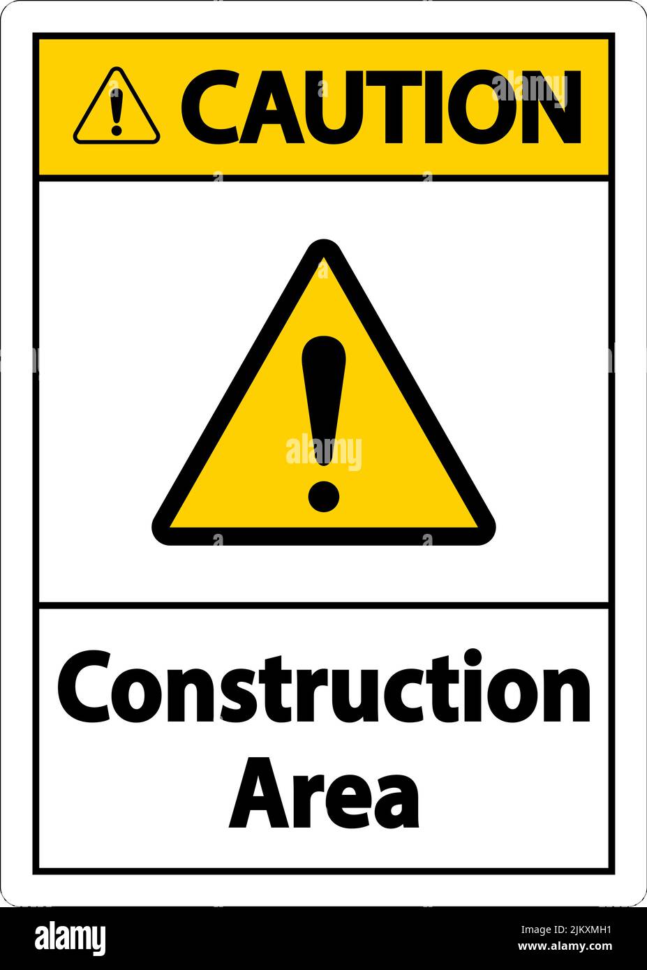 Caution Construction Area Symbol Sign On White Background Stock Vector ...