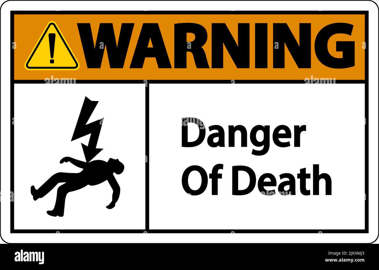 Warning Of Death Sign On White Background Stock Vector Image & Art - Alamy