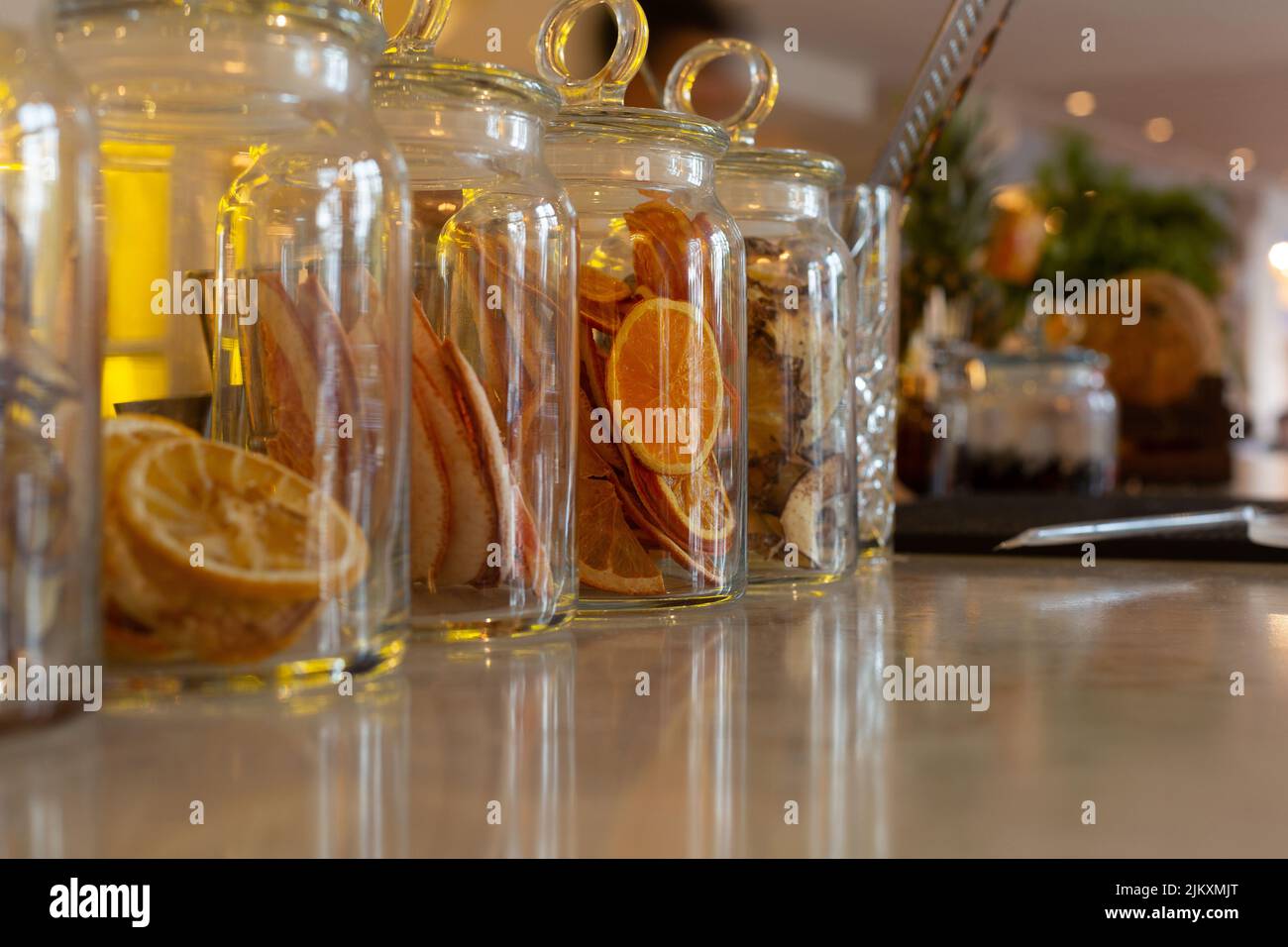 Dried fruits used to make cocktails at the bar Stock Photo - Alamy