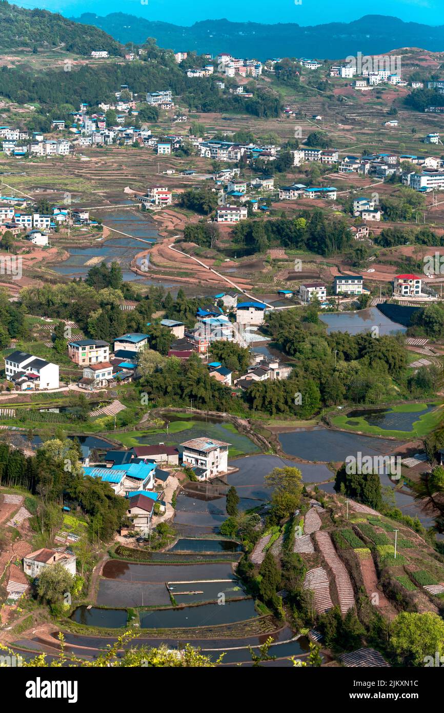 Beautiful Chinese countryside - terraced fields Stock Photo - Alamy