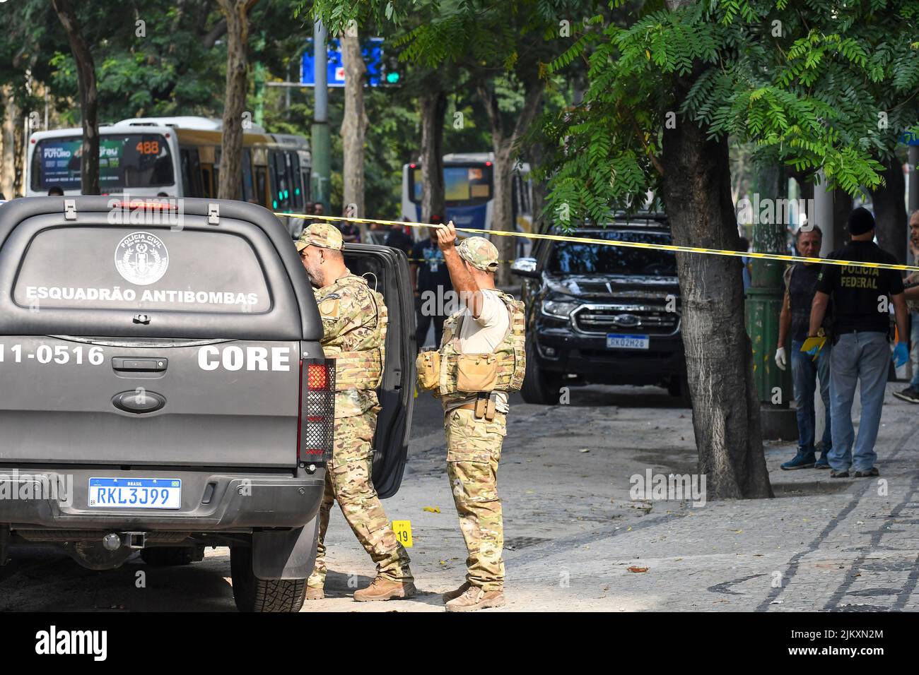 Rio, Brazil - august 03, 2022: CORE car with police beside it during ...