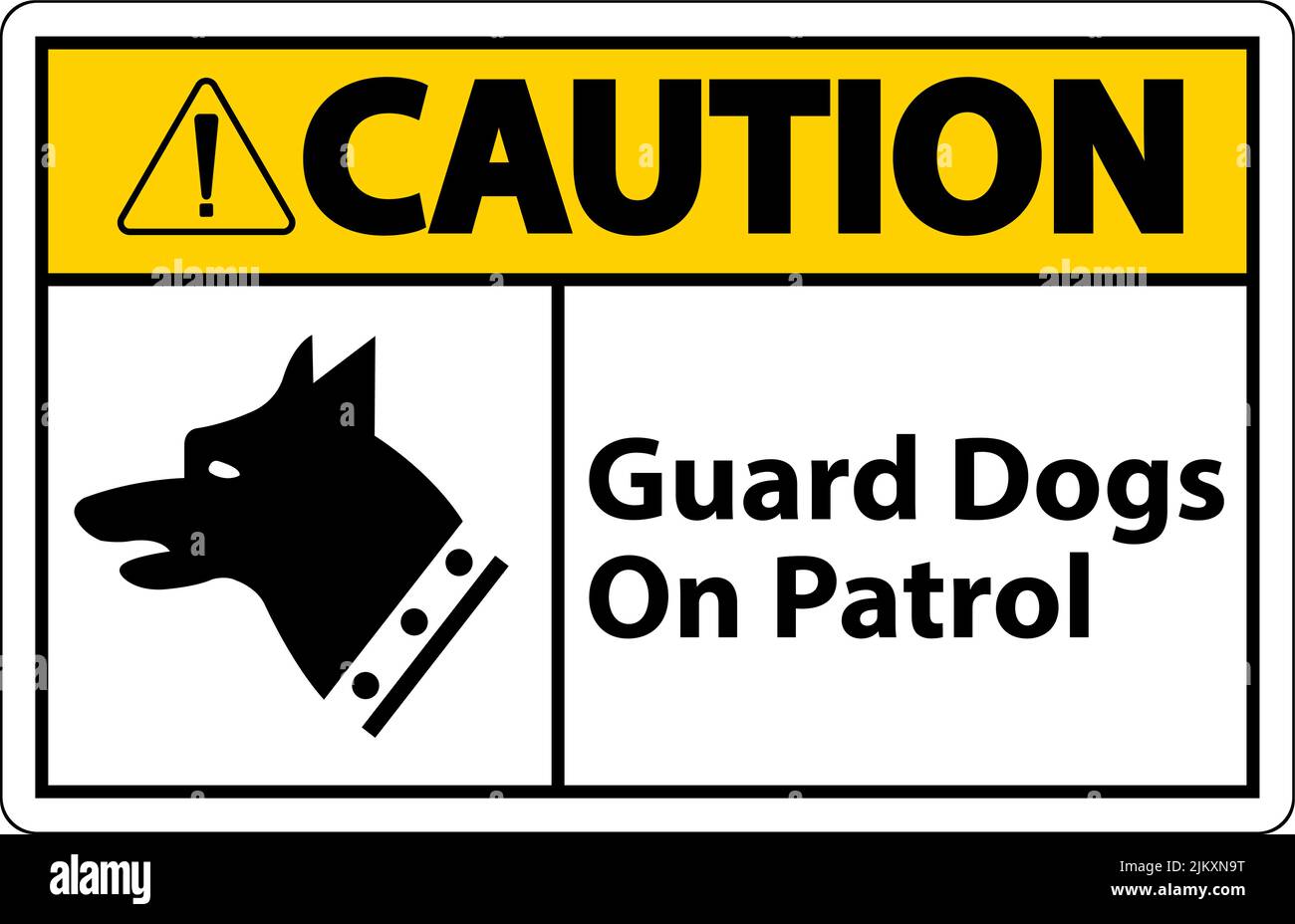 Caution Guard Dogs On Patrol Symbol Sign On White Background Stock ...