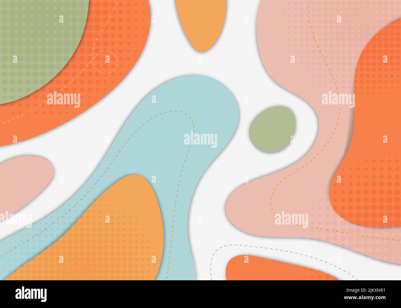 Abstract colorful doodle template design decoration style. Overlapping ...