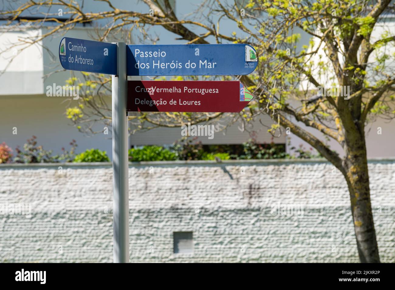 A Directional sign for the Arboretum Path and the Portuguese Red Cross ...