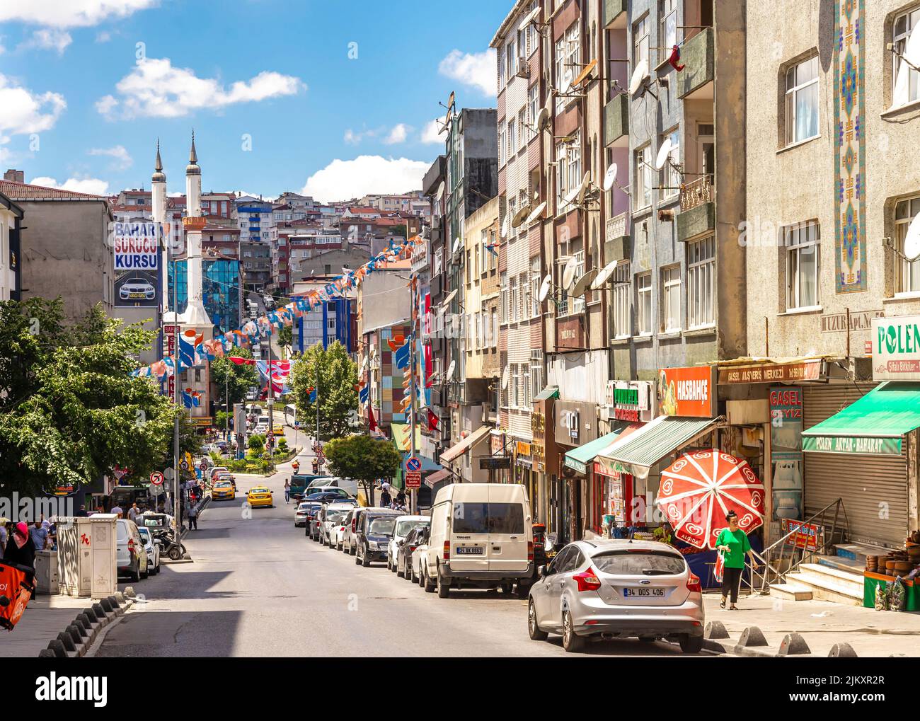 A street in Esenler district - densely packed, working class ...