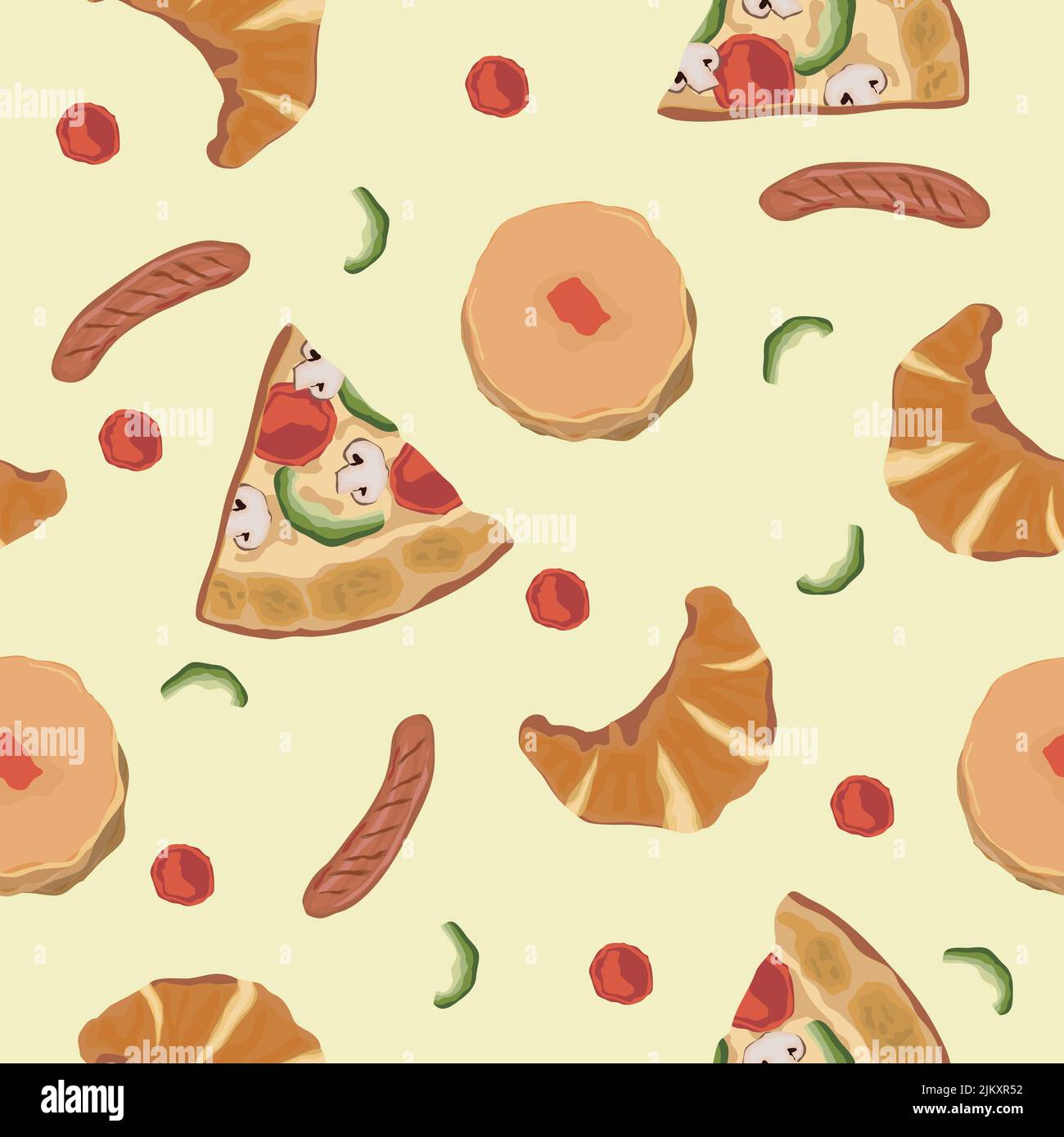 Vector pizza pattern hi-res stock photography and images - Alamy