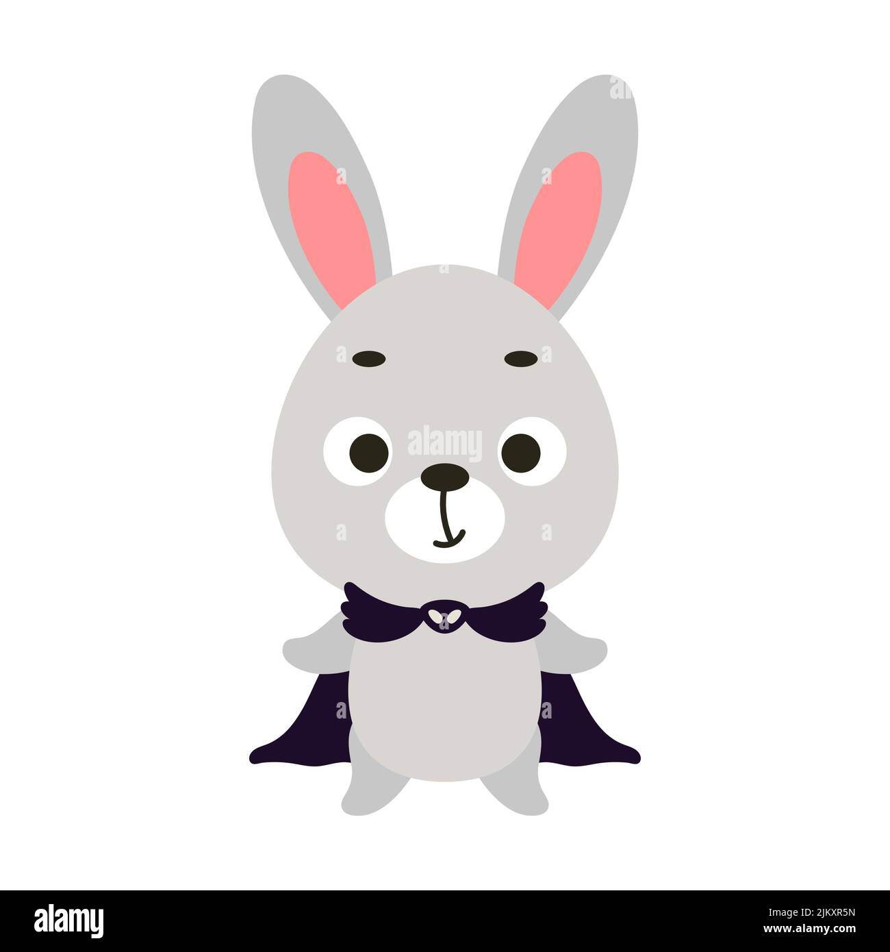 Cute little Halloween rabbit in a wizard costume. Cartoon animal ...