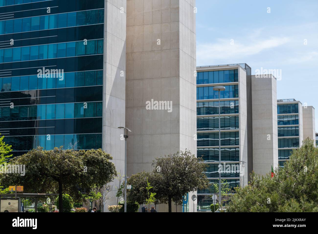 The several buildings with modern architecture on Avenida D. Joao II in ...