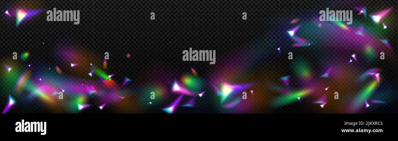 Overlay rainbow effect, prism crystal light refraction. Lens flare, glass, jewelry or gem stone ...