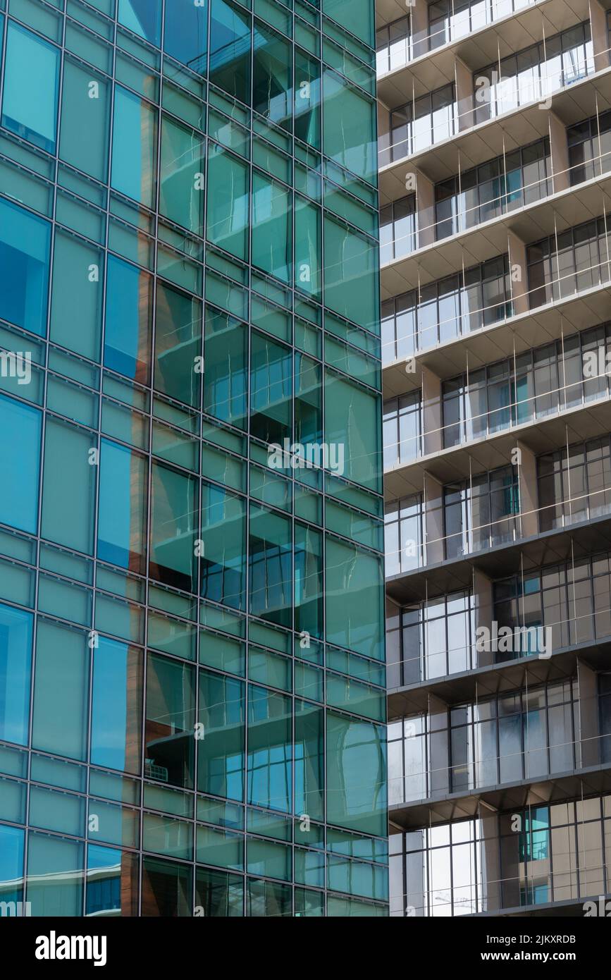 The two buildings with modern architecture Stock Photo - Alamy