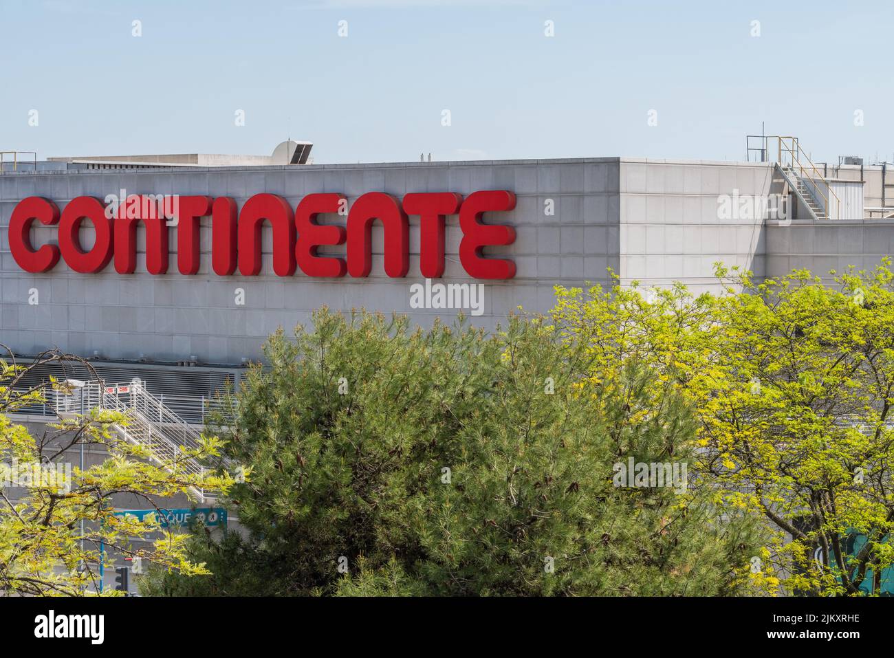An exterior of Continente supermarket in Parque das Nacoes in Lisbon ...