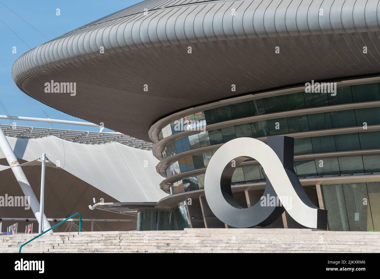 A modern building of Altice Arena in Parque das Nacoes in Lisbon ...