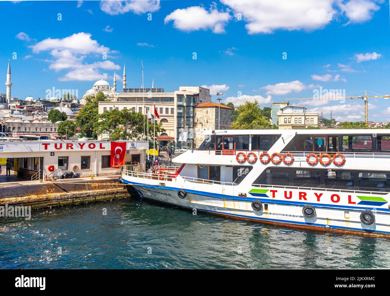 Eminonu Pier - ferry, boat station in historic district of Fatih ...
