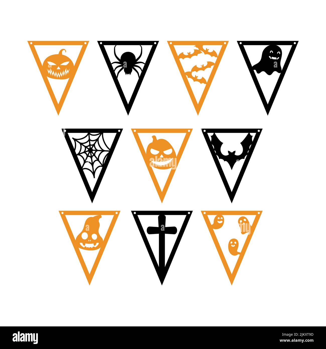 Halloween bunting banner. Set flags decoration for party, nursery wall ...