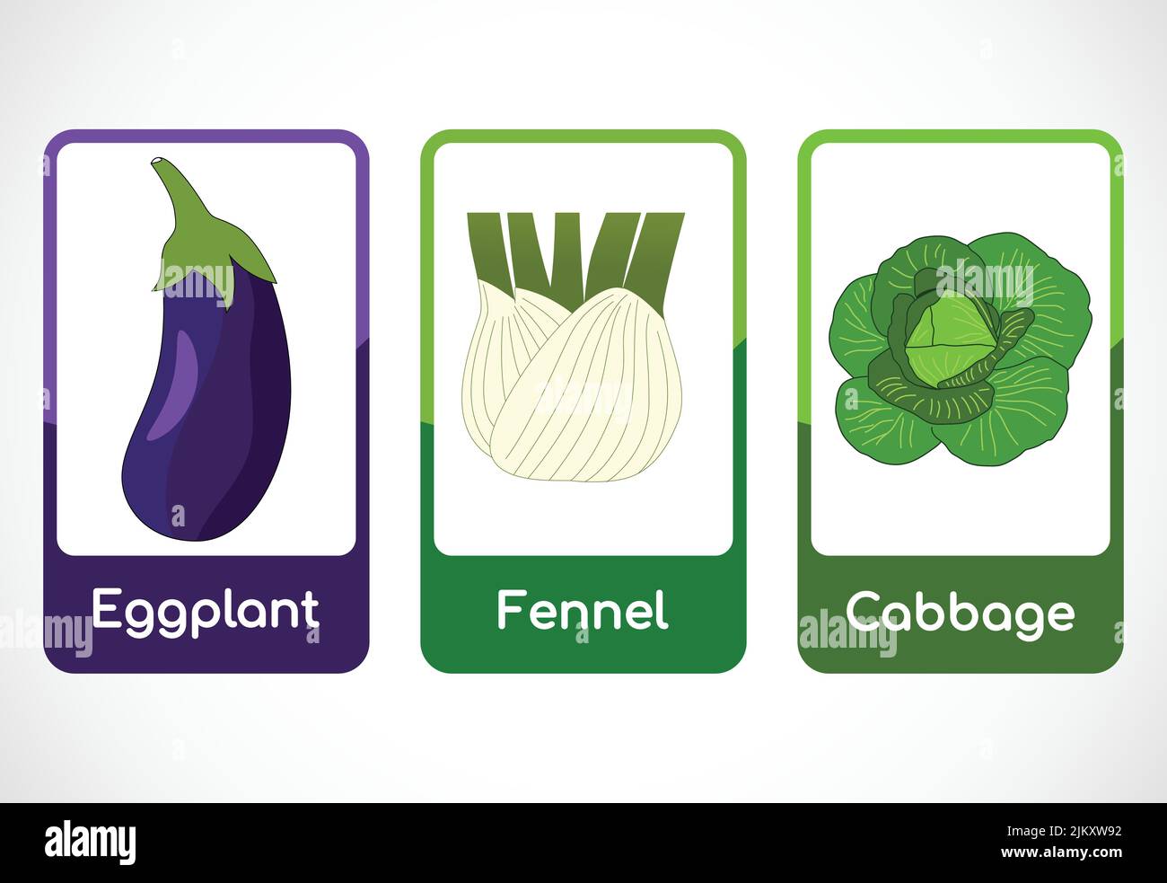 Vegetable flashcards for kids. Educational cards for preschool ...